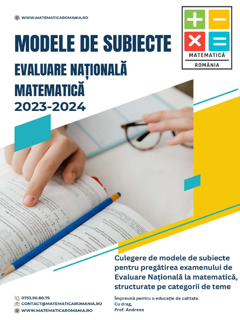 Culegere EN 2024 Matematica Romania - Page 0001 | PDF