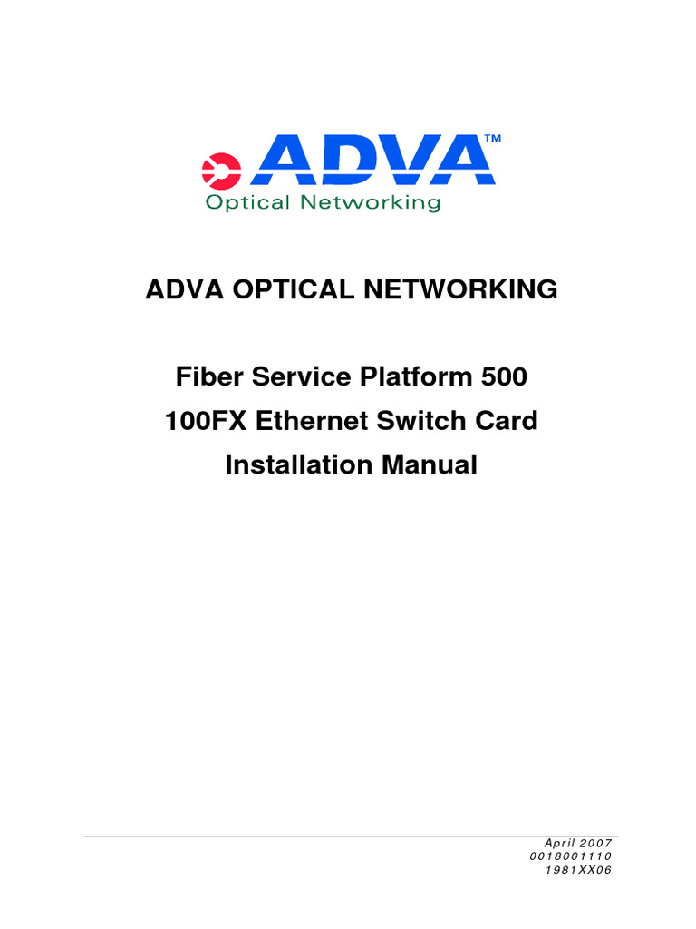 100FX Ethernet Switch Card | PDF | Network Switch | Ethernet