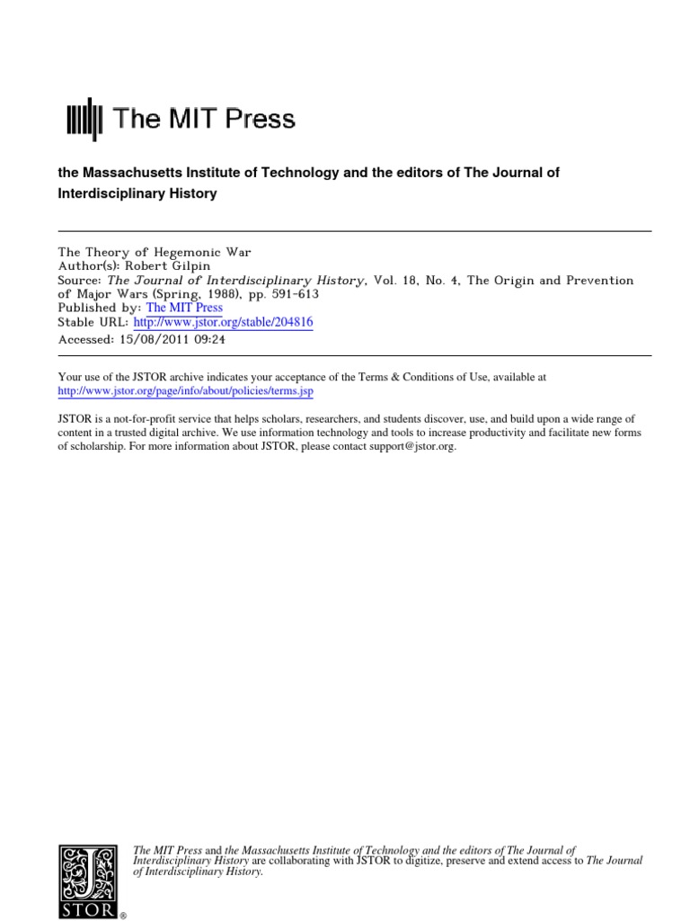 Theory of Hegemonic War Analysis | PDF | International Relations | Sparta