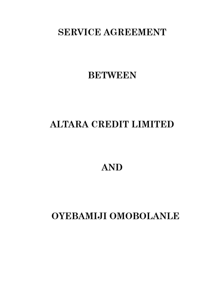 SERVICE AGREEMENT CONTRACT - OYEBAMIJI OMOBOLANLE | PDF | Indemnity ...