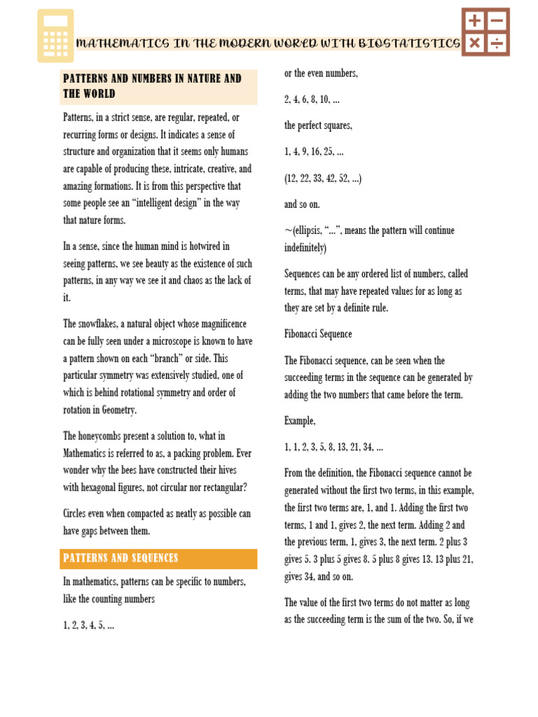 Patterns and Numbers in Nature and The World | PDF | Ratio | Integer