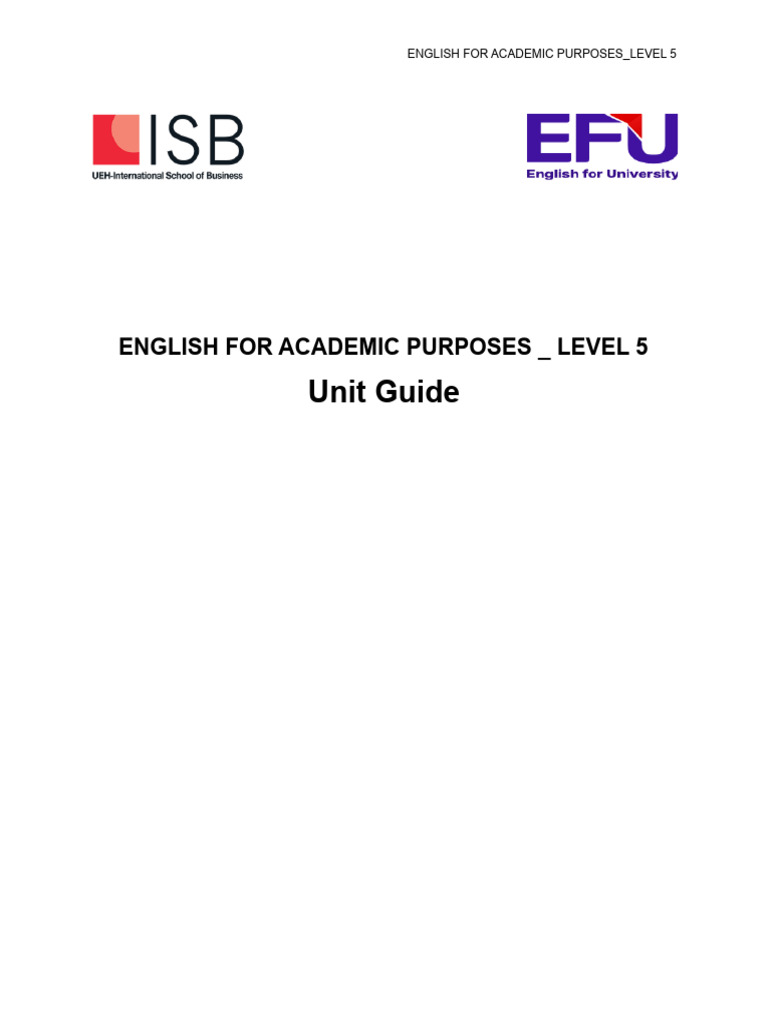 EAP5 Unit Guide | PDF | Essays | English Language