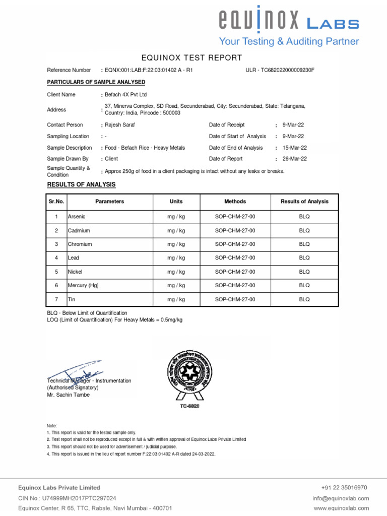 Equinox heavy metal report | PDF | Materials | Chemical Substances