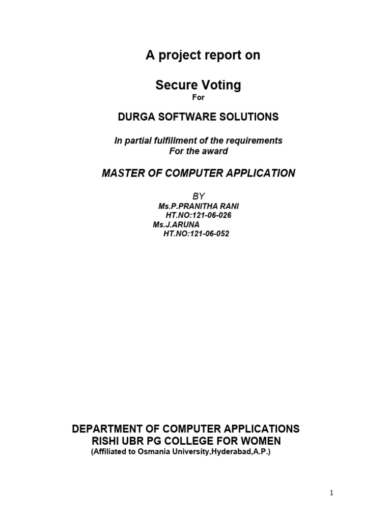 Online Voting Management System Project Report | PDF | Java (Programming Language) | Electronic ...