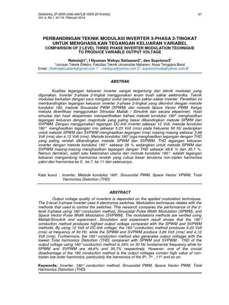 Teknik Modulasi Inverter 3-Phasa | PDF | Sains & Matematika