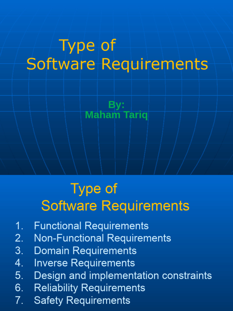 Type of Software Requirements | PDF | Reliability Engineering | System
