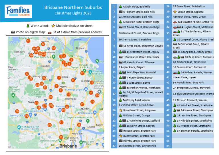 2023 Northern Suburbs Christmas Lights Driving Map v2 | PDF
