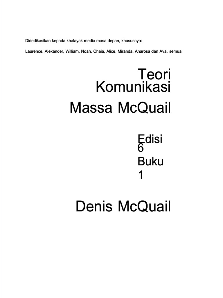 PDF Teori Komunikasi Masa Mcquail Compress | PDF