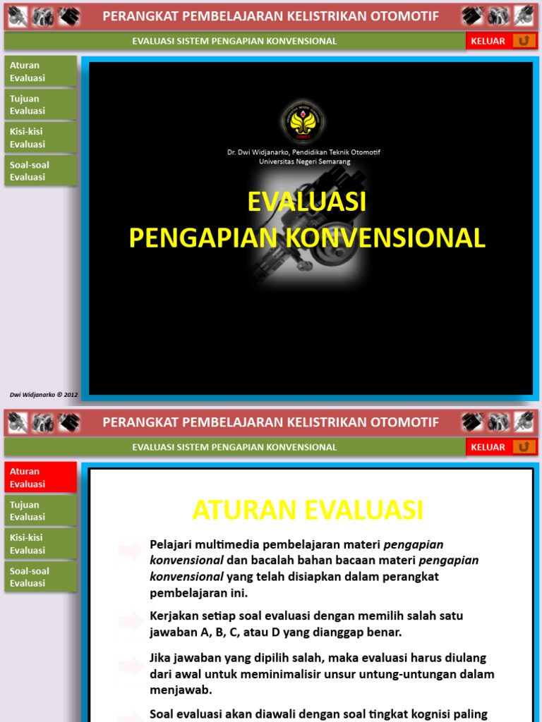 Evaluasi Pengapian Konvensional Otomotif | PDF