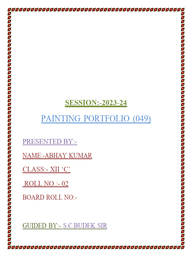 Painting Portfolio (049) : SESSION:-2023-24 | PDF