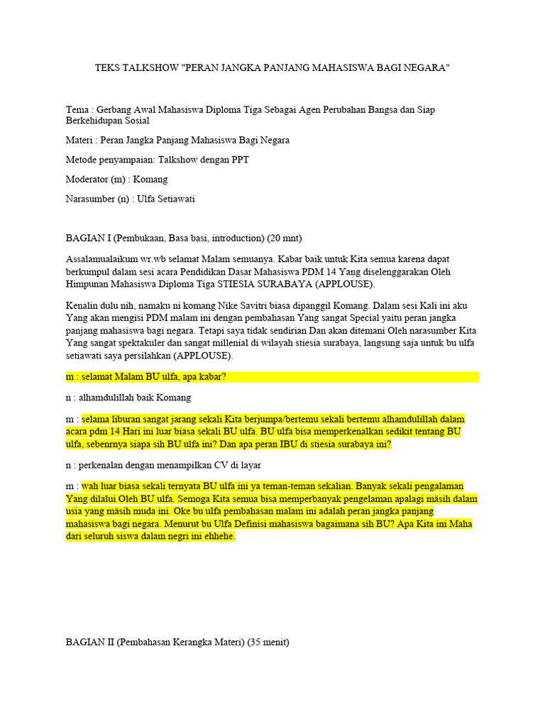 Teks Talkshow | PDF