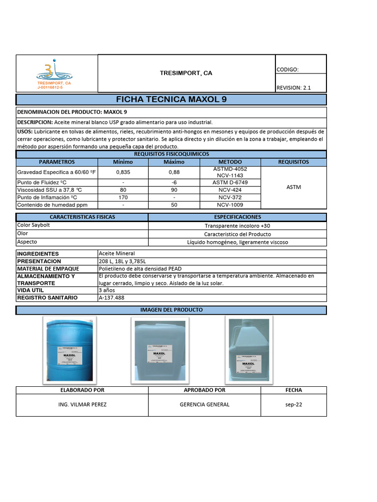 FICHAS TECNICAS MAXOL 9 | PDF | Materiales | Química