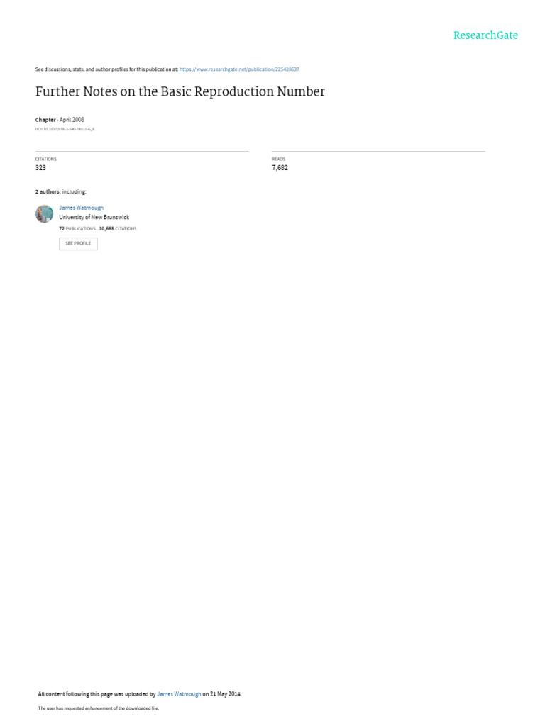 Further Notes On The Basic Reproduction Number | PDF | Eigenvalues And ...