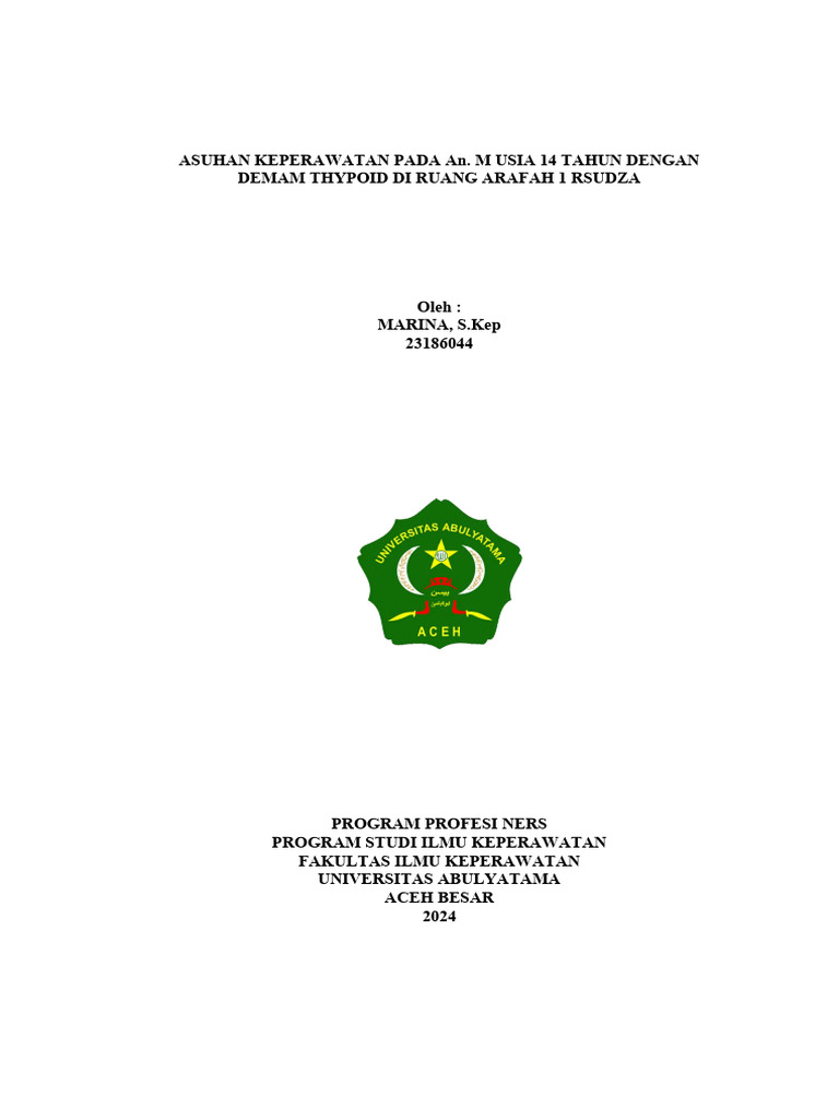 Asuhan Keperawatan Demam Typhoid Anak | PDF
