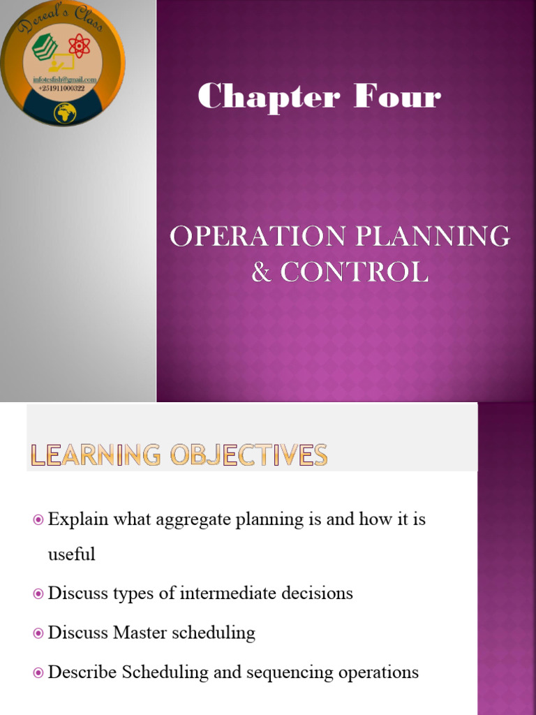 OM chapter Four | PDF | Scheduling (Production Processes) | Business