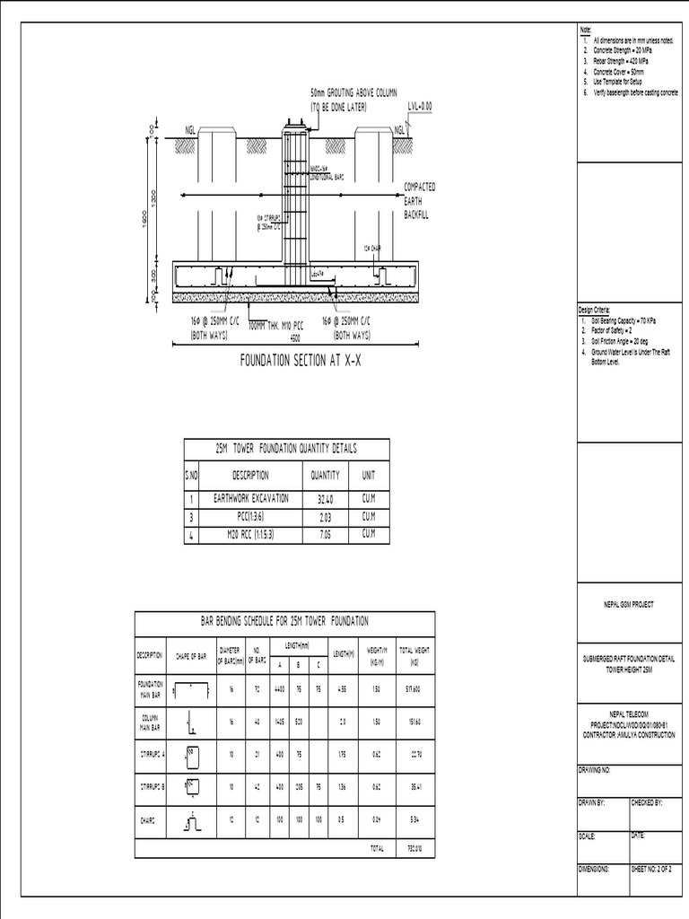 25M Tower FDN - 2 | PDF | Building Engineering | Building Technology