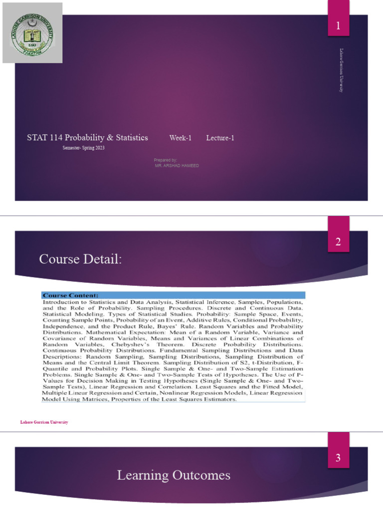 Week 1 Lecture 1 | PDF | Statistics | Data