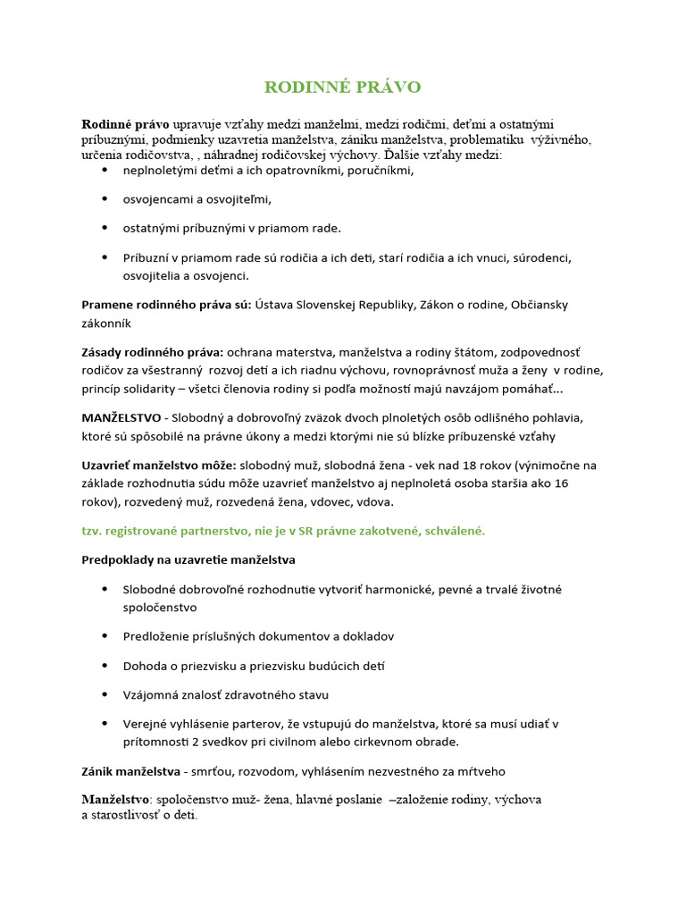 Rodinne Pravo | PDF