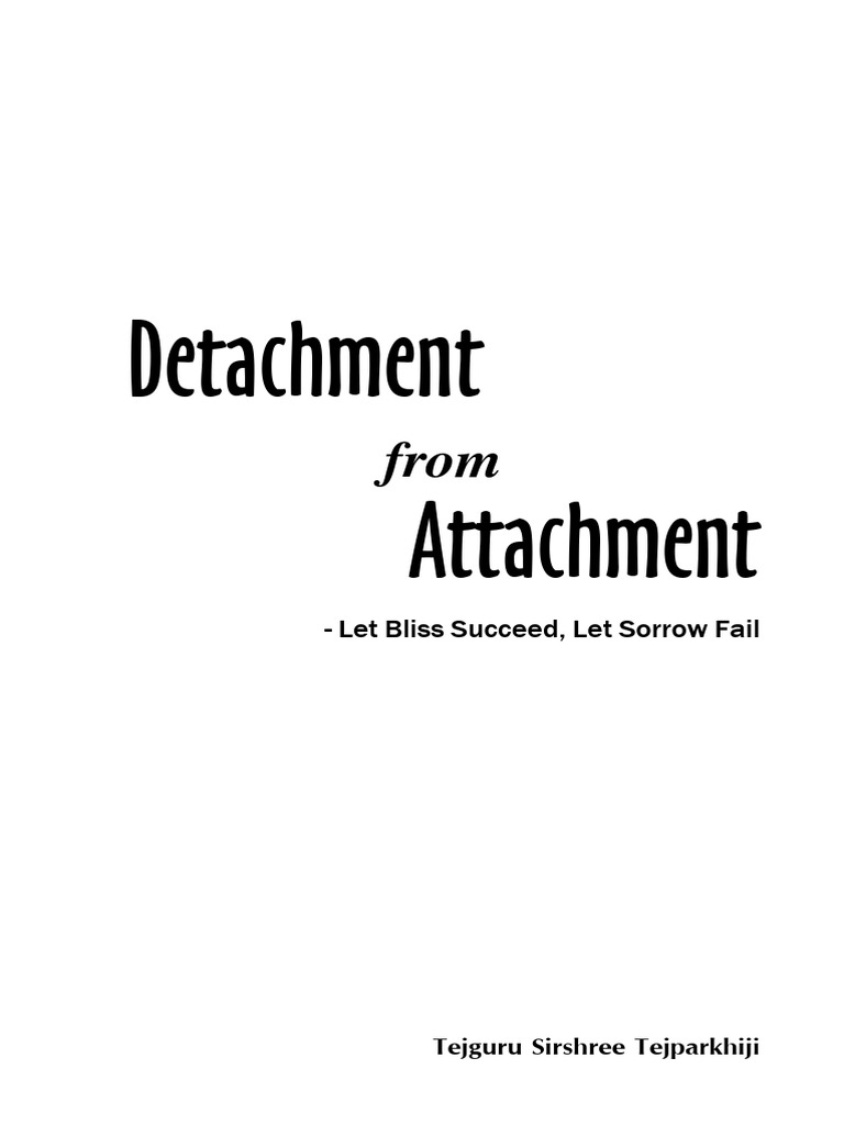Detachment From Attachment | PDF | Thought | Prayer