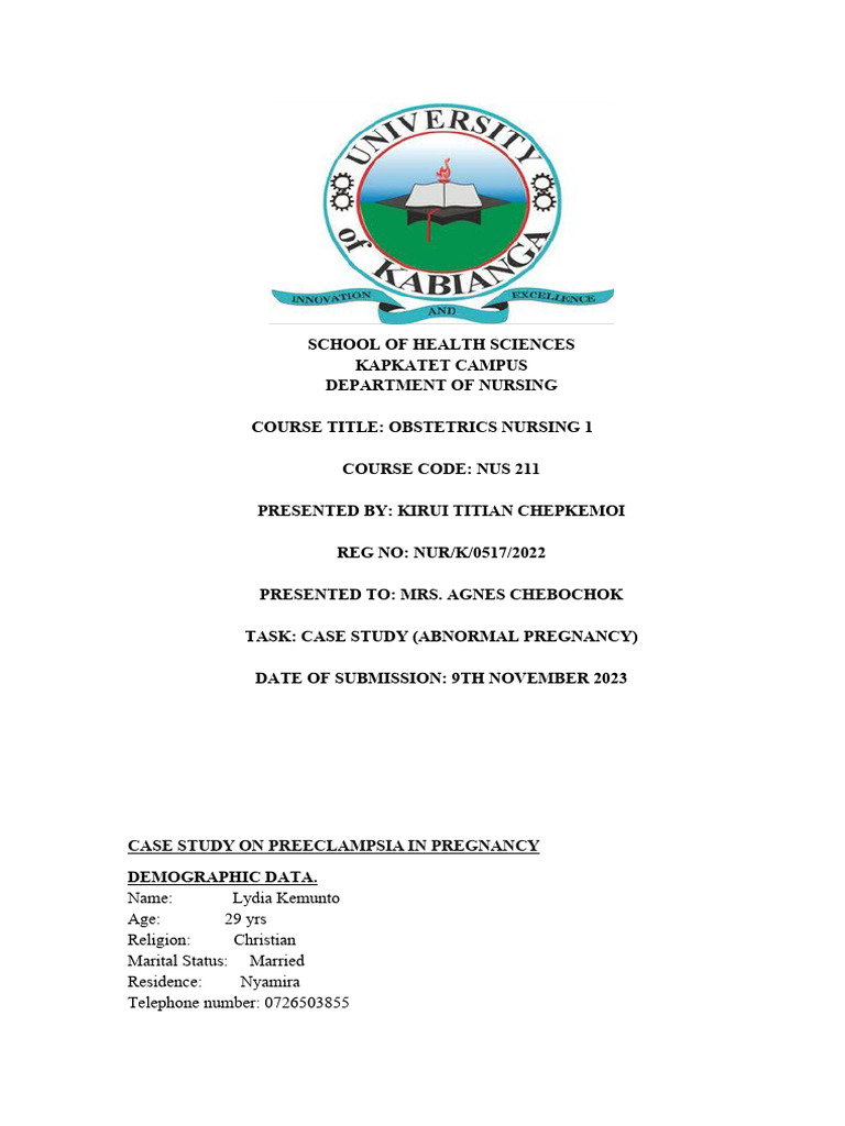 Abnormal PG Case Study | PDF | Breastfeeding | Pregnancy