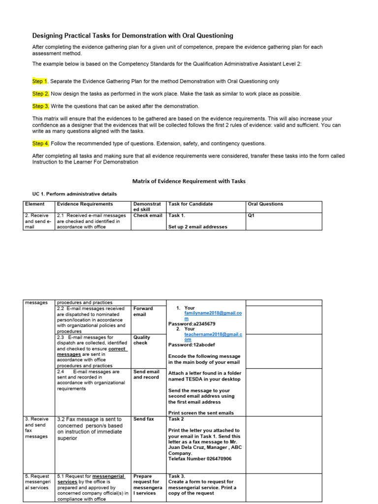 Form 2 Matrix of Evidences | PDF | Fax