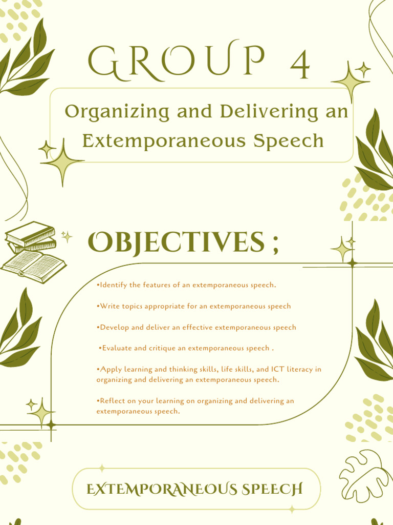 Group 4 Presentation Extemporaneous Speech 20231204 090901 0000 | PDF ...