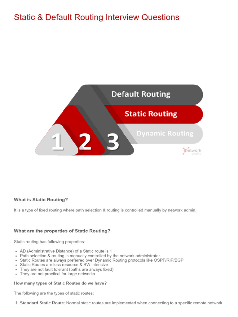 Static Default Questions | PDF | Routing | Router (Computing)