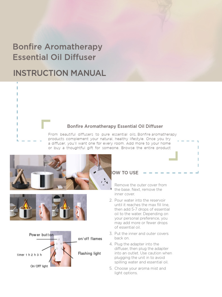 Bonfire Aromatherapy Essential Oil Diffuser | PDF