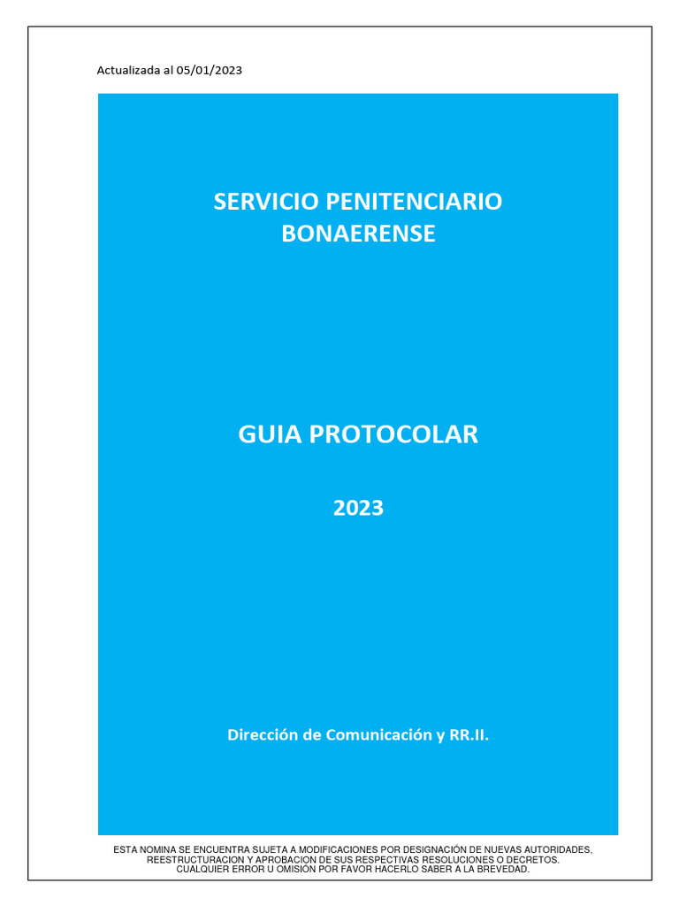 GUIA PROTOCOLAR 2023 Enero | PDF