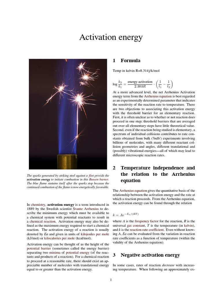 Activation Energy | PDF | Activation Energy | Reaction Rate