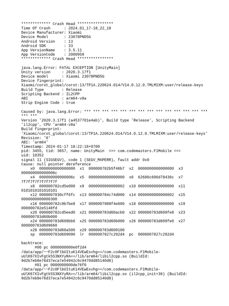 Mod Menu Crash 2024 01 17-18 22 18 | PDF | Android (Operating System) | Embedded Linux Distributions
