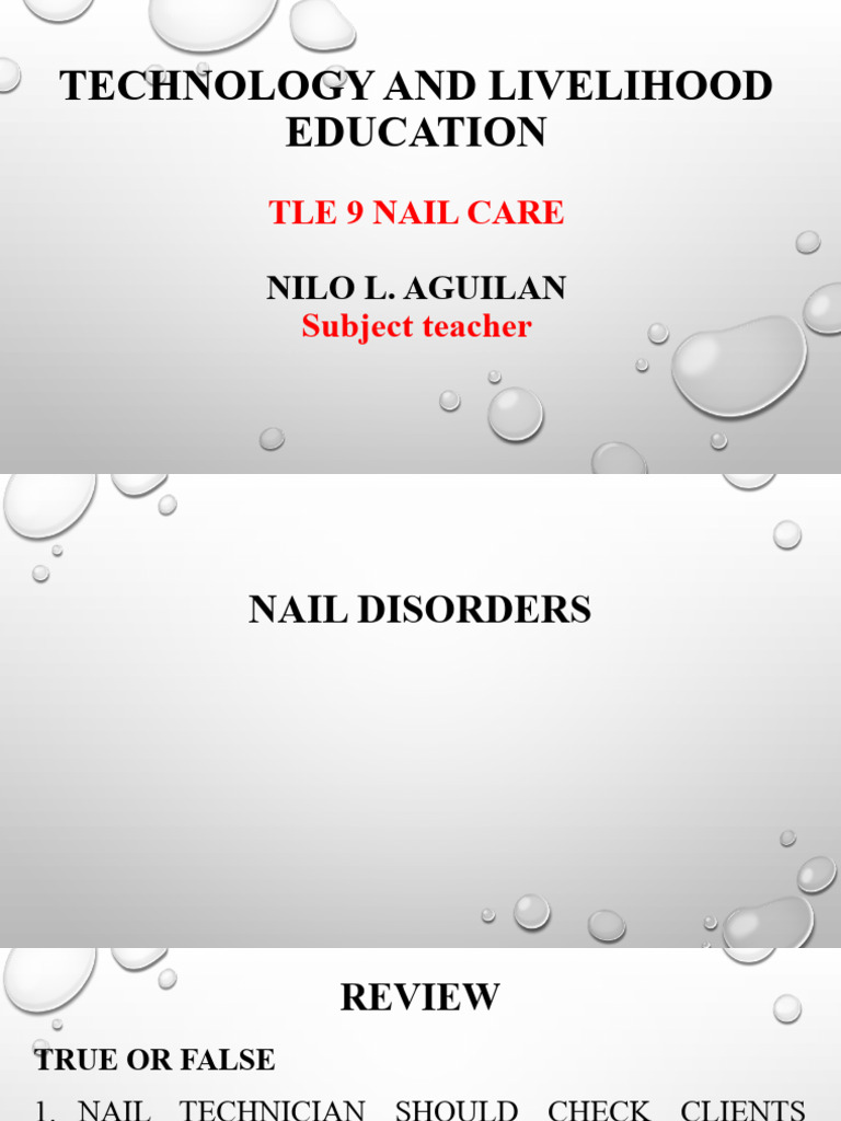 Tle 9 Nail Disorders 2 | PDF | Nail (Anatomy) | Infection