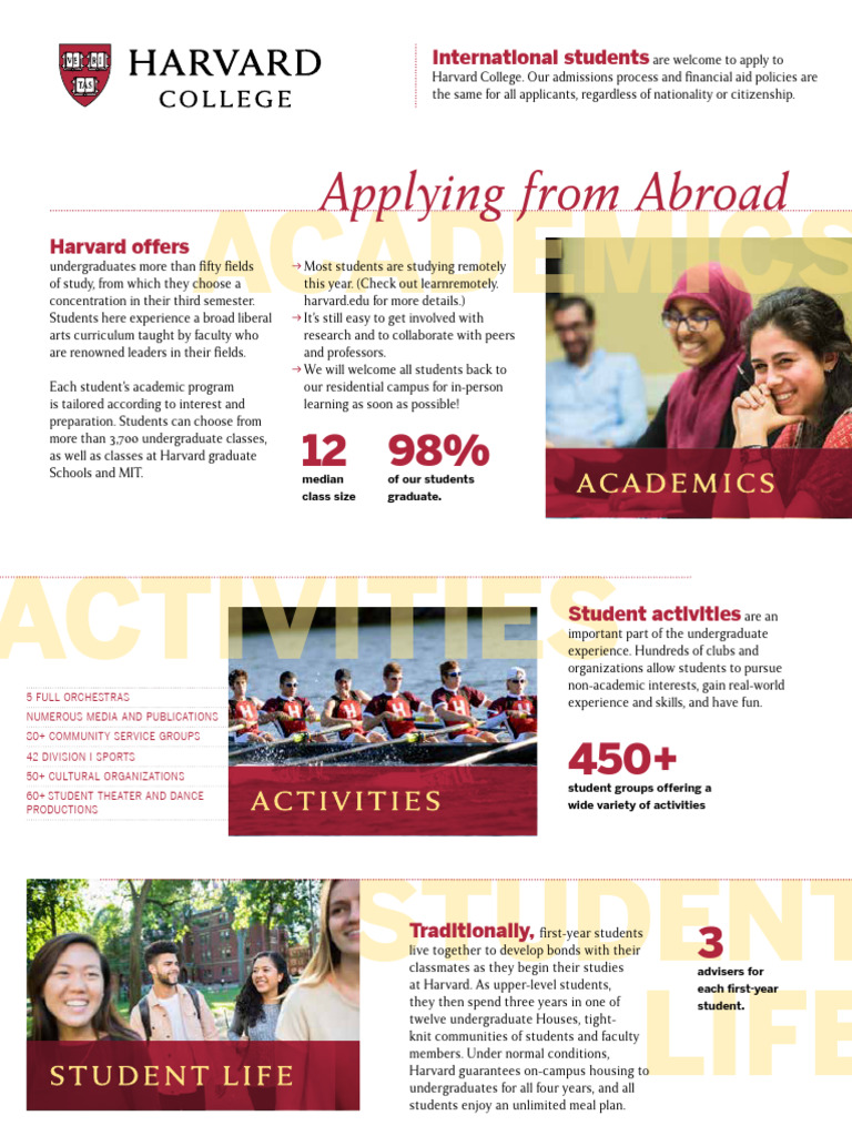 International Harvard Brochure | PDF | Student Financial Aid In The ...