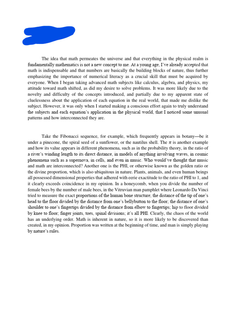 MMW Reflection Paper | PDF | Mathematics | Science