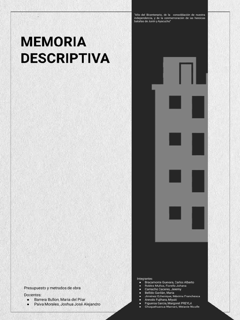 MEMORIA DESCRIPTIVA - GRUPO 02 | PDF | edificio | Diseño