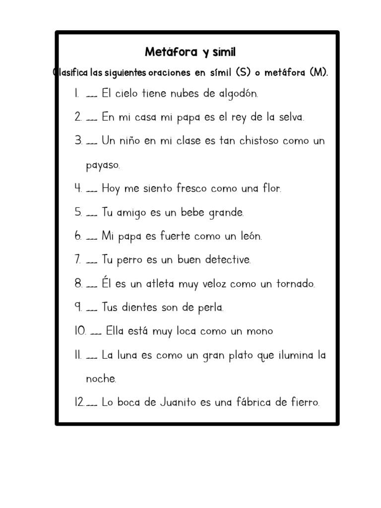 Metáfora y Símil | PDF