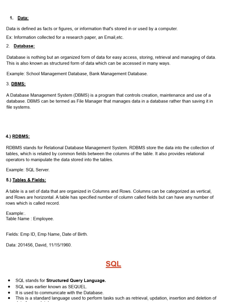 SQL (Structured Query Language) | PDF | Relational Database | Databases SQL (Structured Query Language) | PDF | Relational Database | Databases