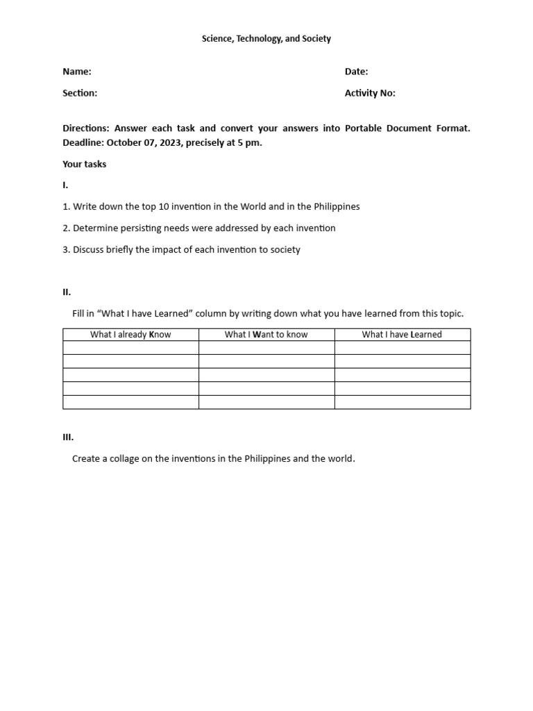 STS Activity 1 | PDF