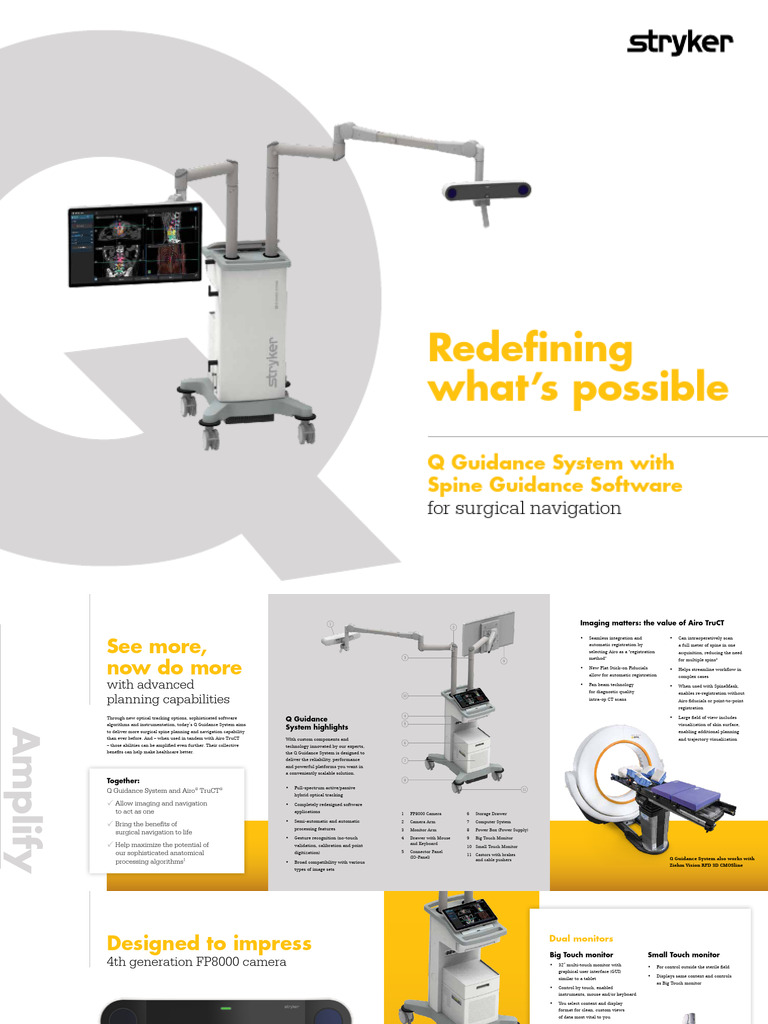 Q Guidance System With Spine Guidance Software Brochure | PDF | Computer Monitor | Vertebra