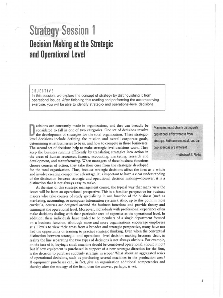 Strategic Vs Operational | PDF