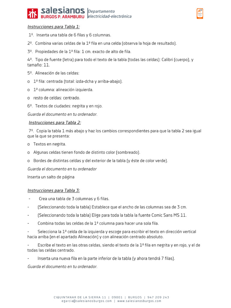 Ejercicio6 Tabla Instrucciones | PDF