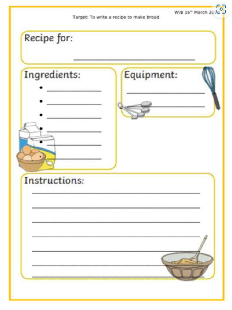 RECIPE-WORKSHEET | PDF