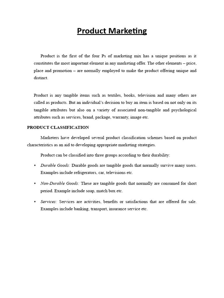 Product Marketing | PDF | Marketing | Product (Business)