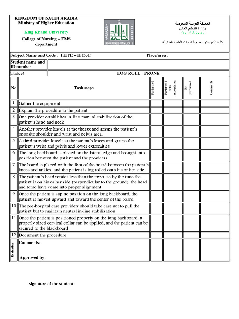 4 Log roll - Prone | PDF | Health Care