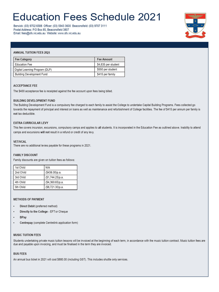Catholic College Education-Fees | PDF | Fee | Bus