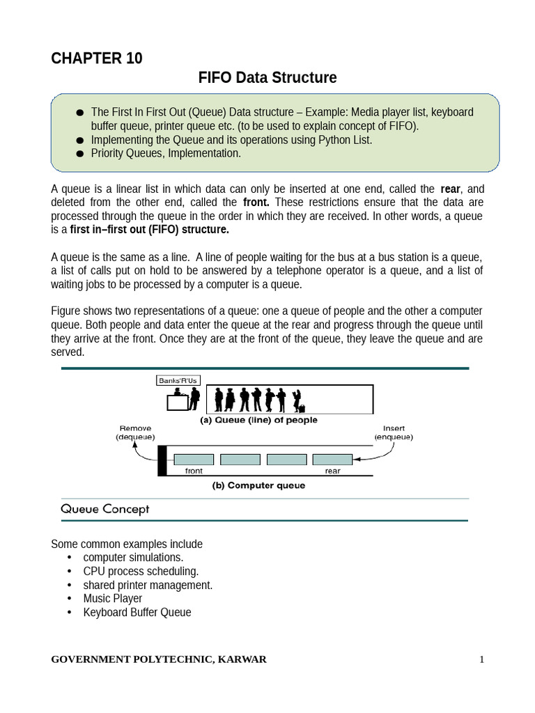 Data Structures With Python Fifo Data Structure | PDF | Queue (Abstract Data Type) | Computer ...
