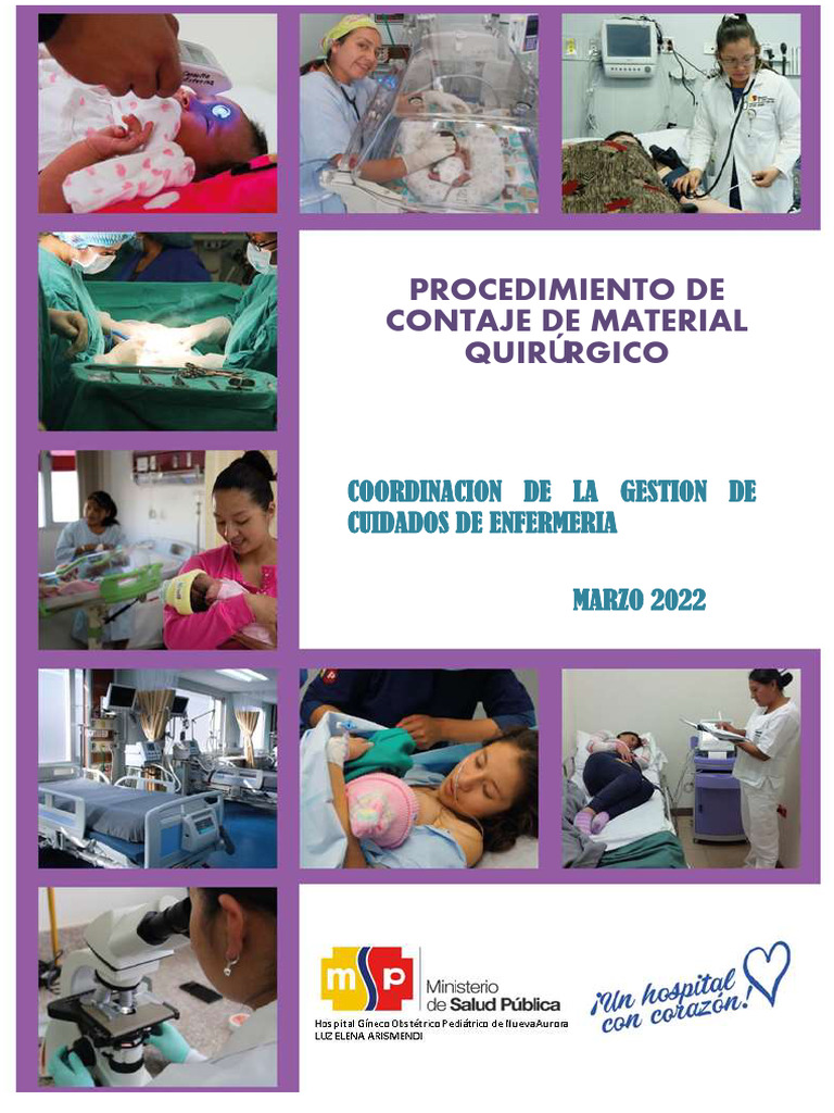 Procedimiento Conteo Material Quirúrgico | PDF | Cirugía | Enfermería