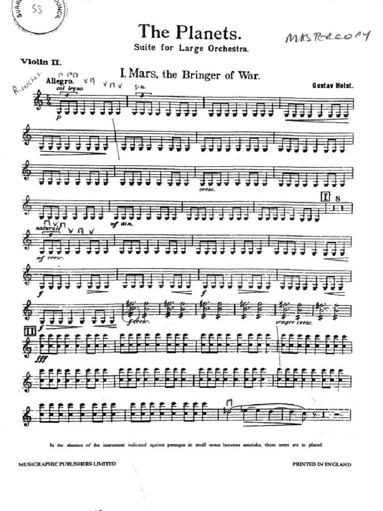 the planets violin 2 | PDF