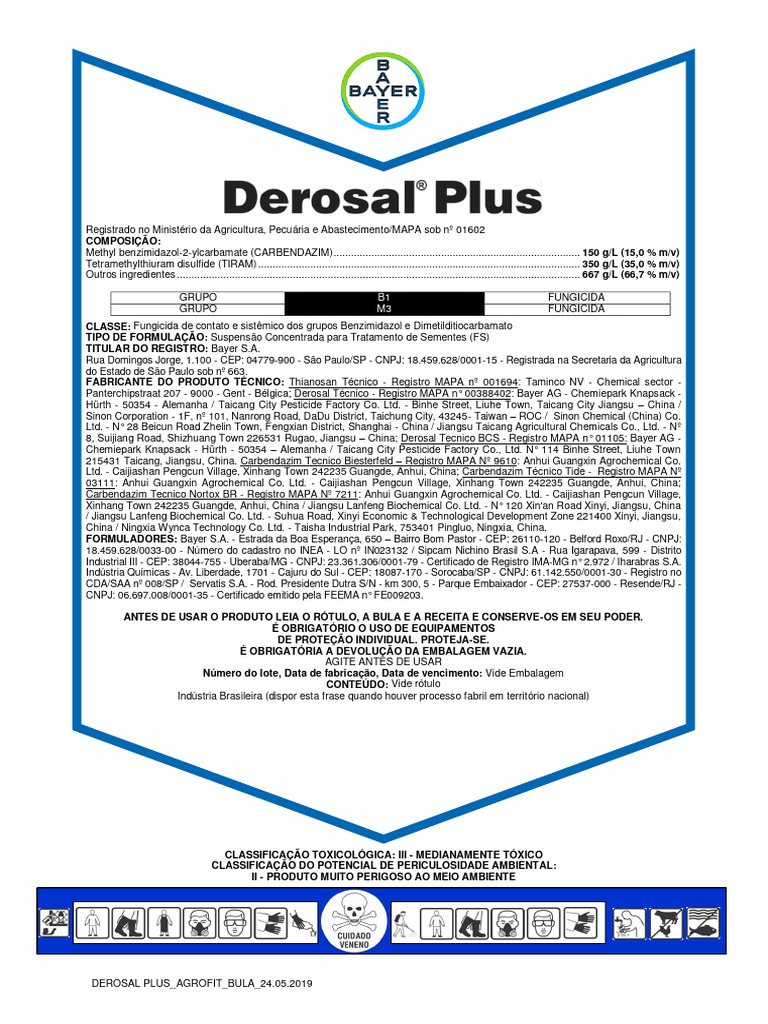 076dc Bula Derosal Plus Fungicida Ts | PDF | Agricultura | Etanol