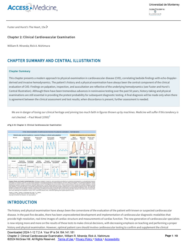 Chapter 2 - Clinical Cardiovascular Examination-2 | PDF | Pulse | Blood ...